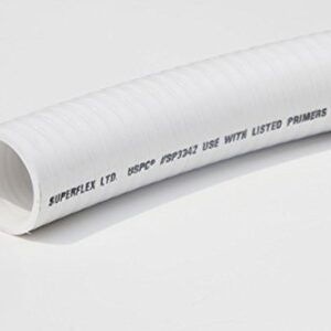 Sealproof 2" Dia Flexible PVC Pipe, Pool and Spa Hose Tubing, Made In USA, Schedule 40 2-Inch, 50 FT, White