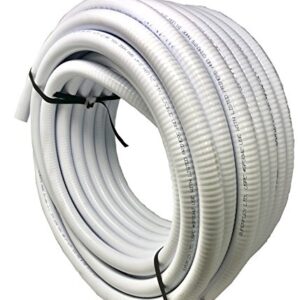 Sealproof 1.5" Dia Flexible PVC Pipe, Swimming Pool and Spa Hose, Pool Plumbing Schedule 40 Tubing, Made in USA, 1-1/2-Inch, 50 FT, White