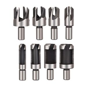 rocaris 8pcs wood plug cutter drill bit set straight and tapered taper cutting tool cork drill bit knife 6mm 10mm 13mm 16mm