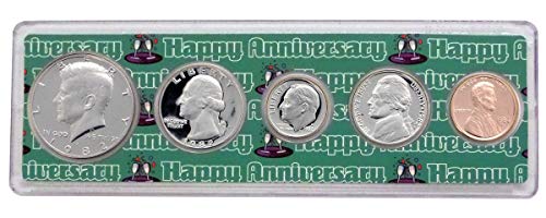 1982 - Anniversary Year Coins Set in Happy Anniversary Holder Collection Seller Uncirculated