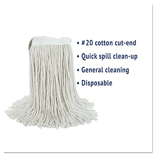 Boardwalk BWK2020CEA #20 Cut-End Cotton Wet Mop Head - White