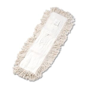 boardwalk 1324 industrial dust mop head, hygrade cotton, 24w x 5d, white