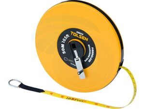 50m 165ft constriction imperial metric fiberglass measuring tape reel