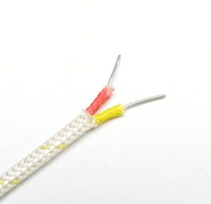 k-type thermocouple wire awg 24 solid w. high temperature fiberglass insulation