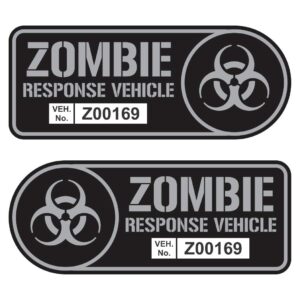 zombie response vehicle sticker set vinyl decal gun metal car truck suv decal badge halloween