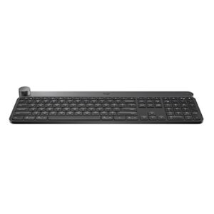 logitech craft advanced wireless keyboard with creative input dial and backlit keys, dark grey and aluminum - with free adobe creative cloud subscription,graphite