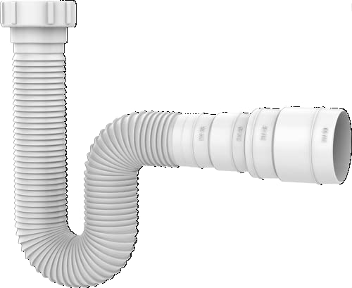 EasyDrain Universal P Trap - Expandable & Flexible ONE Side is a 1-1/2" NUT and The Drain Side is A Straight Drain Tube in 4 Common Sizes