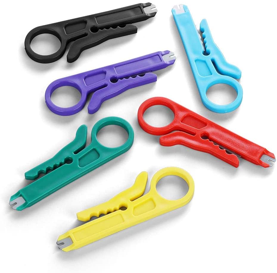 Mini Wire Stripper, 6 Pcs Network Wire Stripper Punch Down Cutter for Network Wire Cable, RJ45/Cat5/CAT-6 Data Cable, Telephone Cable and Computer UTP Cable