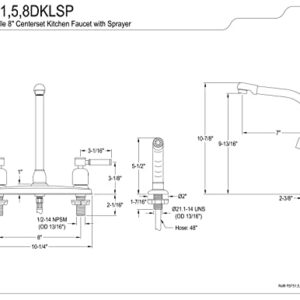 Kingston Brass FB751DKLSP Kaiser 8" Centerset Kitchen Faucet, Polished Chrome