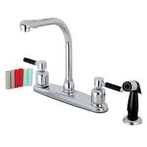 kingston brass fb751dkl kaiser 8" centerset kitchen faucet, polished chrome