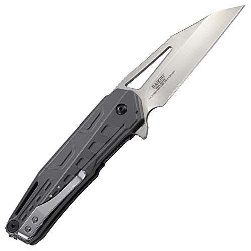 CRKT Raikiri Folding Pocket Knife: Plain Edge Folder with Liner Lock, Field Strip Technology, Everyday Carry Folded Knife with Flipper Opening, and Satin Blade Finish 5040