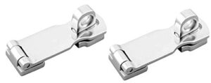 two marine grade stainless steel heavy duty door hasps with turning padlock eye mount