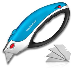 box cutter retractable utility knife - heavy duty box cutter knife cardboard cutter - box opener razor blades utility knife - box knife carpet cutter with 5 sharp blades