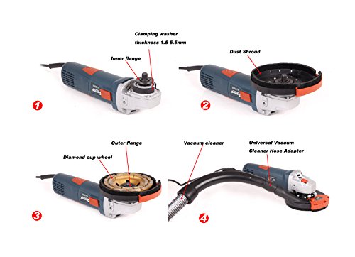 Dastool Expert Surface Grinding Dust Shroud for Angle Grinder,Universal 5-Inch Dt1701-125