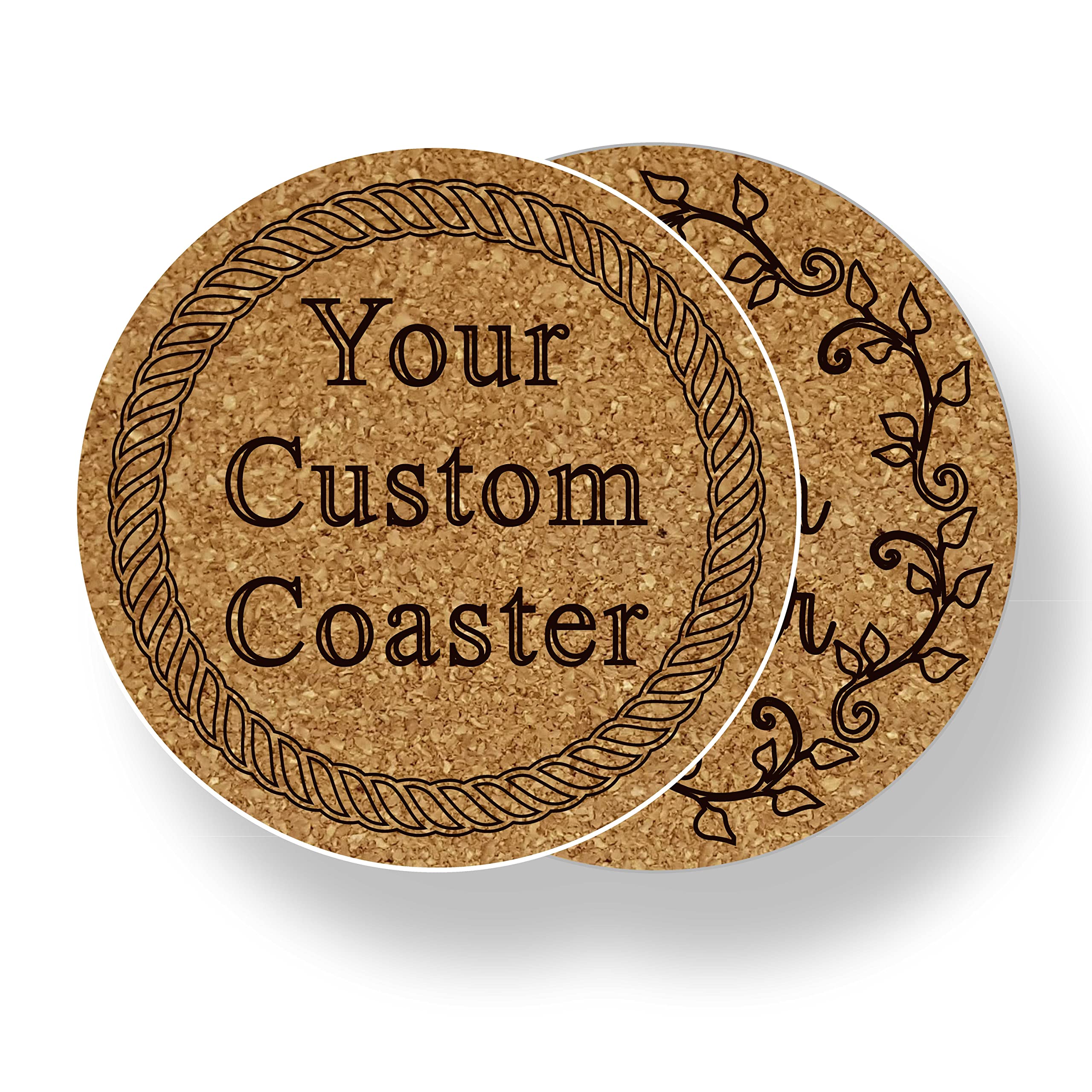 Cork Coaster set of 6 Personalized Custom Engraved. Great Gift, for Home Bar, Restaurant, Brewery, Homebrewer, complement Kegerator