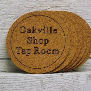 Cork Coaster set of 6 Personalized Custom Engraved. Great Gift, for Home Bar, Restaurant, Brewery, Homebrewer, complement Kegerator