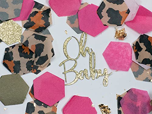 Pink Safari Baby Shower Decorations, Oh Baby Baby Shower Confetti, 540 pieces