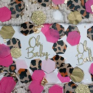 Pink Safari Baby Shower Decorations, Oh Baby Baby Shower Confetti, 540 pieces