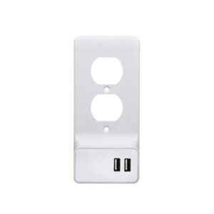 GLOBE ELECTRIC 77821 White USB Wall Plate Charger