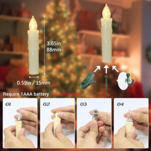 PChero Window Candles, 10 Packs Warm White Battery Operated Waterproof LED Flameless Taper Ivory Floating Candles with Remote Timer and Dimmable, Ideal for Home Indoor Outdoor Christmas Trees Decor