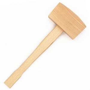 weichuan 5" unfinished beech wood mallet ice hammer mallet - solid beechwood damage-free striking woodworking carving mallet woodworking hand tool