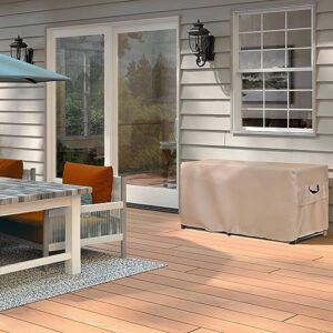 ULTCOVER Patio Deck Box Storage Bench Cover - Waterproof Outdoor Rectangular Fire Pit Table Covers 44 x 28 inch