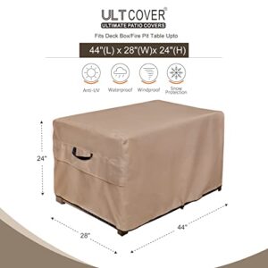 ULTCOVER Patio Deck Box Storage Bench Cover - Waterproof Outdoor Rectangular Fire Pit Table Covers 44 x 28 inch