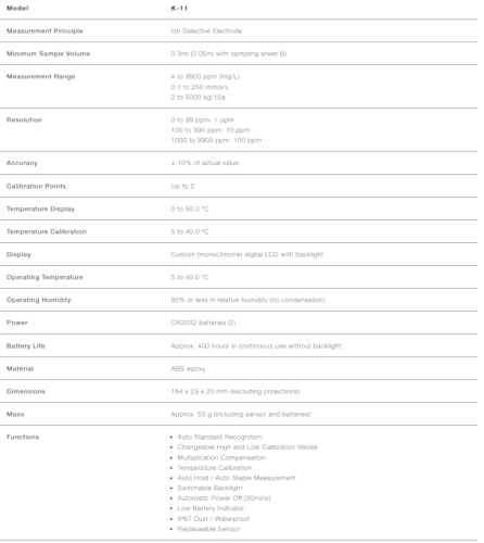 HORIBA LAQUATWIN - B-731 Potassium LAQUAtwin K-11 Pocket Tester; Range 39 to 3900 ppm, White