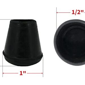 Shepherd Hardware 8758E Leg Tips 1/2-Inch Inside Diameter Rubber Chair Leg Caps, Black, 24 Count (Pack of 1)