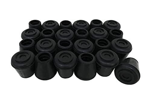 Shepherd Hardware 8758E Leg Tips 1/2-Inch Inside Diameter Rubber Chair Leg Caps, Black, 24 Count (Pack of 1)