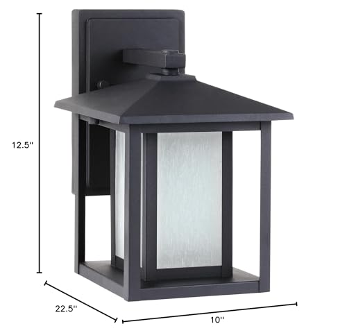 Generation Lighting 89029EN3-12 Hunnington One - Light Outdoor Wall Lantern Outside Fixture, Black