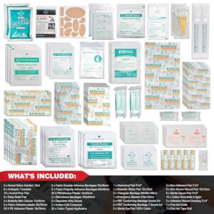 General Medi 160 Piece First Aid Kit Bag Refill Kit - Includes Eyewash, Instant Cold Pack, Bandages,Emergency Blanket, Moleskin Pad, Gauze - Extra Replacement Medical Supplies for First Aid