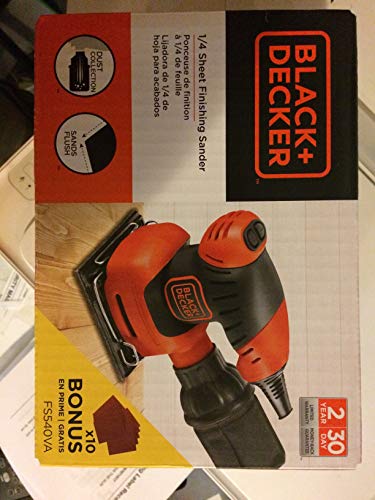 BLACK & DECKER 1/4-Sheet Orbital Sander Soft Grip Paddle Switch