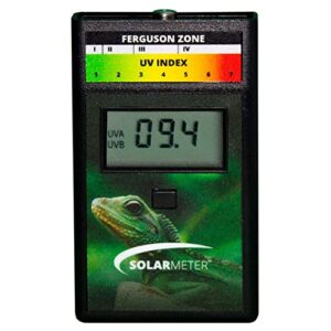 solarmeter model 6.5r reptile uv index meter, handheld digital radiometer for measuring ultraviolet light, measures 280-400 nm with range from 0-199.9 uv index, made in usa, abs polymer, black