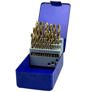 nortools drill bit set hss titanium coating drill bits 29 pcs twist jobber length home tool kit for wood and cast iron 1/16"-1/2".