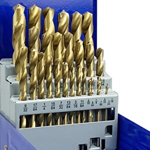 NORTOOLS Drill Bit Set HSS Titanium Coating Drill Bits 29 Pcs Twist Jobber Length Home Tool Kit for Wood and Cast Iron 1/16"-1/2".