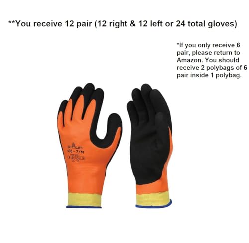 SHOWA 406 Latex Rubber Insulated Winter Work Glove with Acrylic/Nylon Liner, X-Large (Pack of 12 Pair)