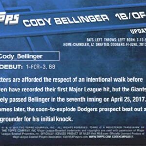 2017 Update Series #US214 Cody Bellinger Los Angeles Dodgers Baseball Rookie Debut Card