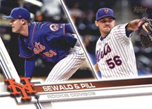 2017 topps update #us3 paul sewald/tyler pill rc rookie new york mets