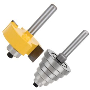 Yakamoz 1/4 Inch Shank Rabbet Router Bit with 6 Bearings Set | 1/8", 1/4", 5/16", 3/8", 7/16", 1/2" Bearings