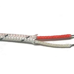 J-Type Thermocouple Wire AWG 24 Solid w. Braided Fiberglass Insulation - 10 Yard