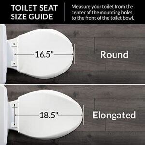 MAYFAIR 843SLOW 000 Lannon Toilet Seat will Slow Close and Never Loosen, ROUND, Durable Enameled Wood, White