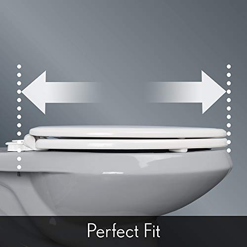 MAYFAIR 843SLOW 000 Lannon Toilet Seat will Slow Close and Never Loosen, ROUND, Durable Enameled Wood, White