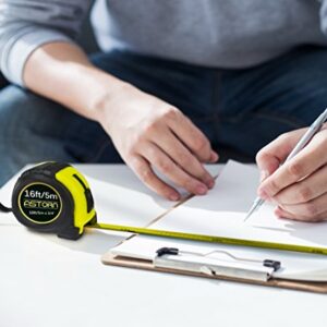 Astorn Metric Tape Measure 16ft/5M Retractable - Clear, Easy to Read Measuring Tape for Adults & Kids - Cinta Metrica Profesional Measurement Tape for Contractors & DIY