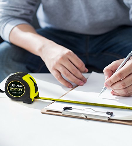 Astorn Metric Tape Measure 16ft/5M Retractable - Clear, Easy to Read Measuring Tape for Adults & Kids - Cinta Metrica Profesional Measurement Tape for Contractors & DIY