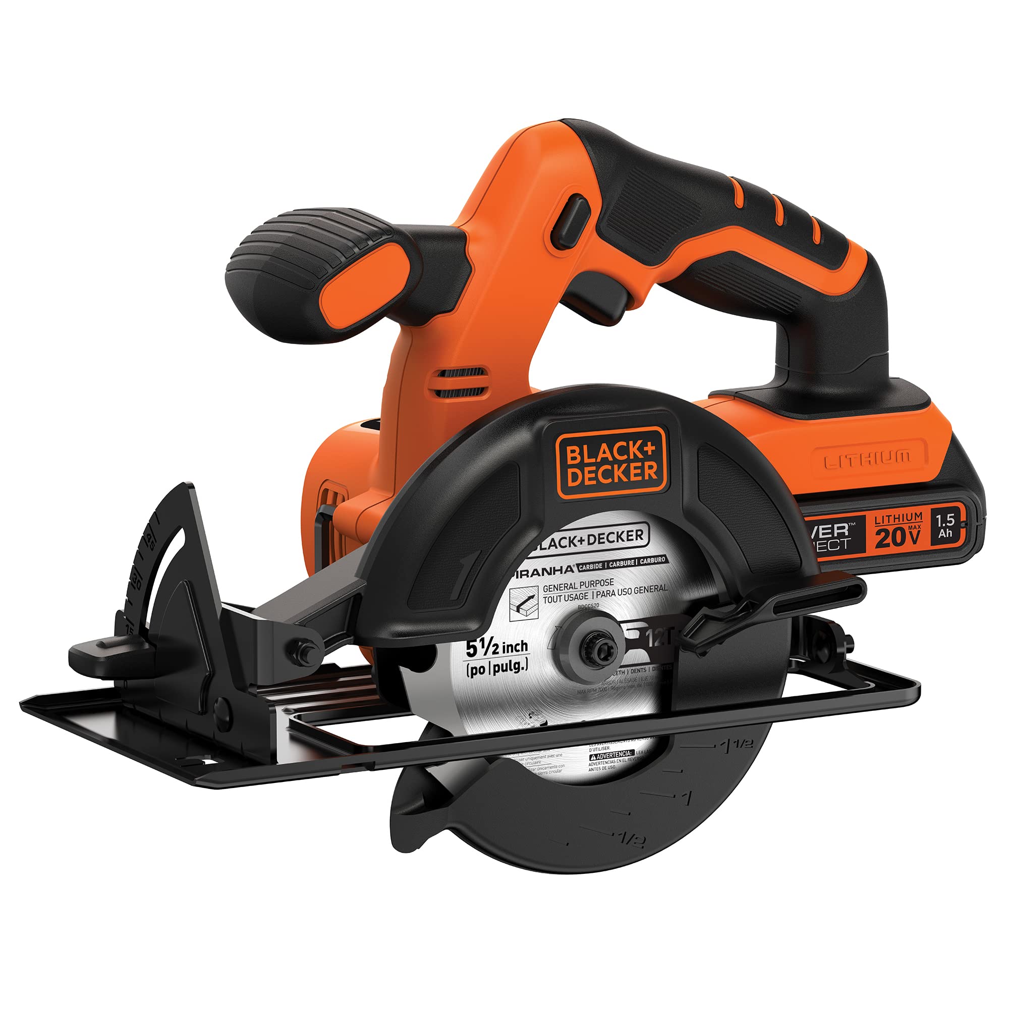 BLACK+DECKER 20V MAX Cordless Circular Saw, 5-1/2 inch, with Battery and Charger (BDCCS20C)