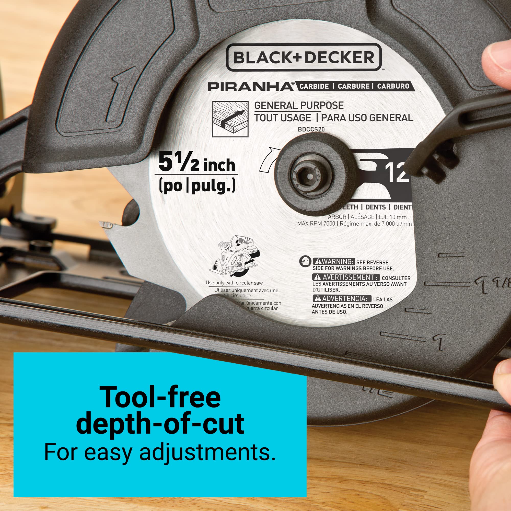 BLACK+DECKER 20V MAX Cordless Circular Saw, 5-1/2 inch, with Battery and Charger (BDCCS20C)