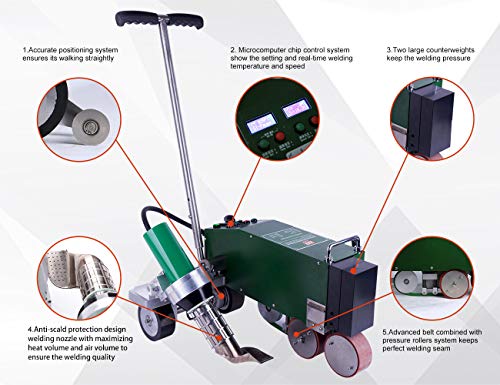 Automatic Hot Air Welder for Welding Roofing TPO PVC membrane with Free Hot Air Welding Gun (230v roof welder+120v heat gun)