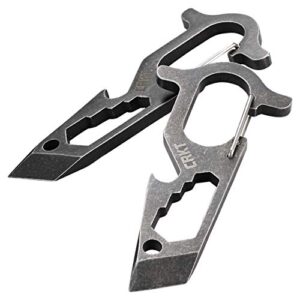 CRKT Pryma Stainless Steel Multitool: Compact and Lightweight EDC Metal Multi-Tool with Pry Bar, Hex Wrench, Bottle Opener, Glass Breaker, and Carabiner 9011