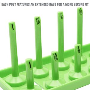 OEMTOOLS 22233 6 Piece SAE and Metric Socket Tray Set, SAE and Metric Socket Storage for Sizes 1/4", 3/8”, and 1/2" Drive, Socket Holders and Socket Organizer Tray for Toolbox, Green and Black